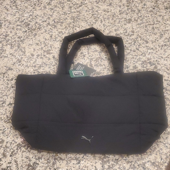 Puma | Bags | Puma Black Quilted Tote Bag | Poshmark